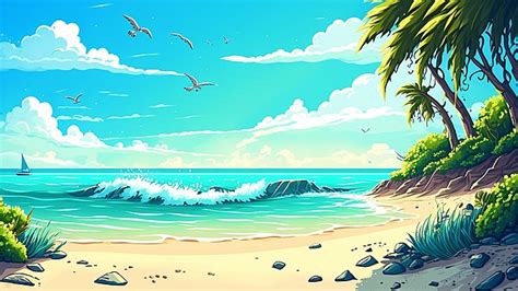 여름 바다 파도 해변 햇빛 배경 여름 해변 바다 파도 배경 일러스트 및 사진 무료 다운로드 Pngtree