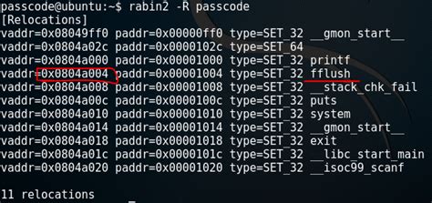 pwnable kr 5 passcode s