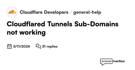Cloudflared Tunnels Sub Domains Not Working Cloudflare Developers