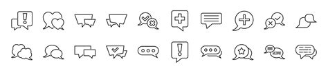 Pack Of Linear Symbols Of Speech Bubbles Editable Stroke Linear Symbol For Web Sites