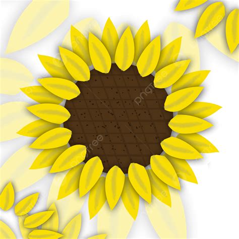 รูปมือวาดการ์ตูนวัสดุดอกทานตะวัน Png ทาสีด้วยมือ ดอกทานตะวัน การ์ตูนภาพ Png และ Psd สำหรับ