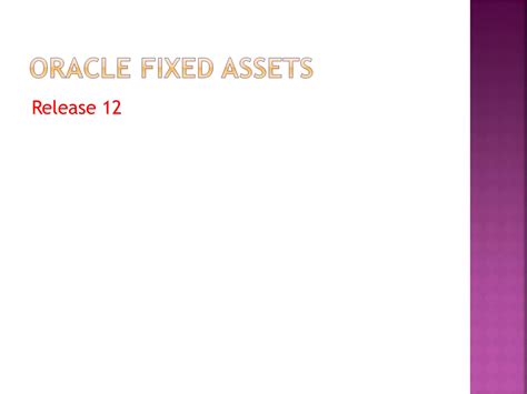 Oracle Fixed Assets Ppt