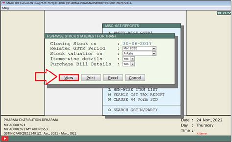 How To View Hsn Wise Stock Statement Report In Marg Software