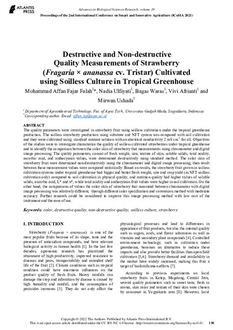 Pdf Destructive And Non Destructive Quality Measurements Of