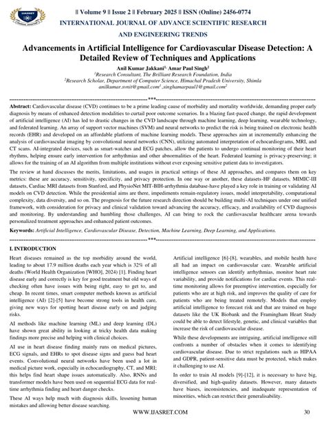 Pdf Advancements In Artificial Intelligence For Cardiovascular Disease Detection A Detailed