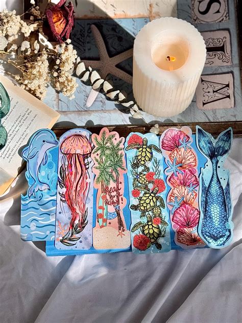 Holographic Under The Sea Bookmark Collection Mermaid Dolphin Sea