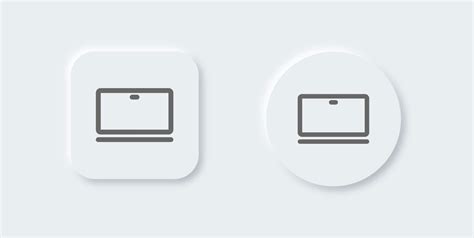 Laptop Line Icon In Neomorphic Design Style Notebook Signs Vector Illustration 21619873 Vector