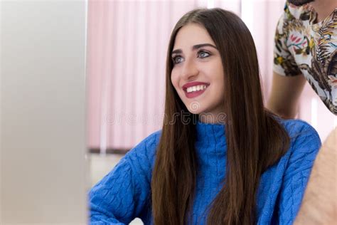 Young Woman In Programming Schoolfemale Student Learning In A