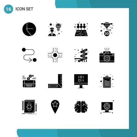 User Interface Pack Of 16 Basic Solid Glyphs Of Crossroad Road Garden Destination Print Editable