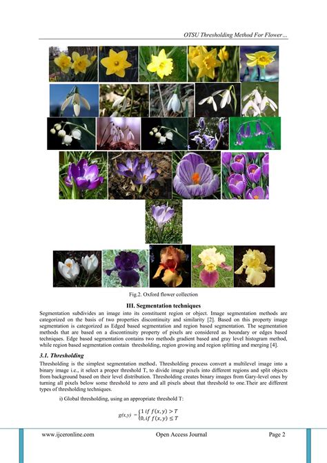 Otsu Thresholding Method For Flower Image Segmentation Pdf