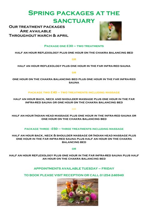 Spring Packages At The Sanctuary