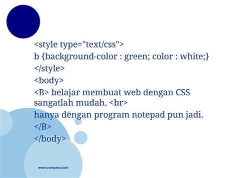 Internal And Eksternal Style In Cascading Style Sheet Pptx