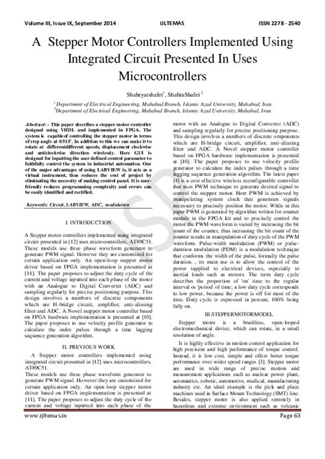 pdf a stepper motor controllers implemented using integrated circuit