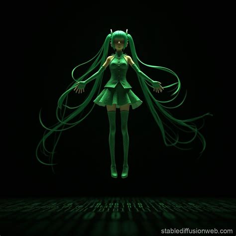 Miku Hatsune In Binary Code Space Stable Diffusion Online