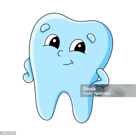 만화 캐릭터 이빨 흰색 배경에 격리 디자인 요소 디자인 책 스티커 카드를위한 템플릿 벡터 그림입니다 귀여운에 대한 스톡 벡터 아트 및 기타 이미지 Istock