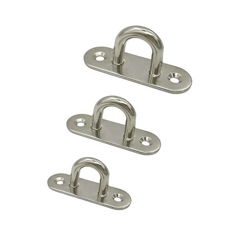 [pe] M5 6 8 ตะขอตะขอแผ่นตา Heavy Oblong Duty เหล็กสแตนเลส Pad Mount Wall U เรือเพดานแขวนแหวน