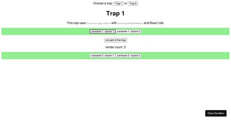 Focus Trap React Examples Codesandbox