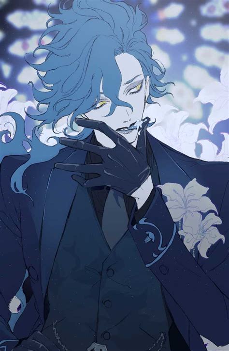 皮肤苍白，头发像火一样的idia Shroud Pixiv同人插画图片 Bobopic