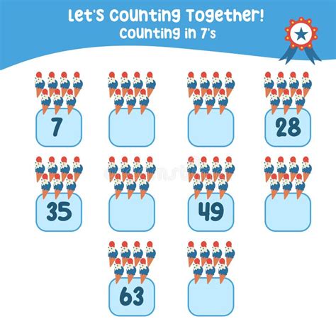 Math Activity Count And Write The Missing Numbers Stock Vector Illustration Of Printable