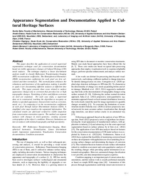 pdf appearance segmentation and documentation applied to cultural