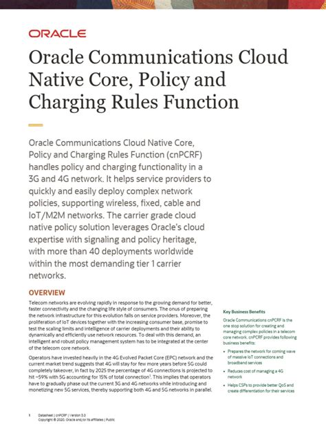 Oracle Communications Cloud Native Core Policy And Charging Rules