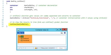 D365fo Ax X Dynamics Ax Tutorial X Containers Functionality