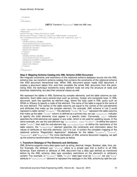 Catalog Based Conversion From Relational Database Into Xml Schema Xsd