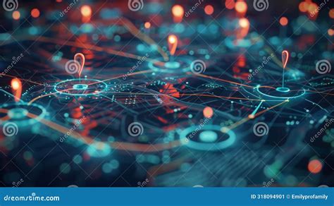 Network Connectivity Concept Illustrated With Glowing Nodes Stock Image Image Of Tech