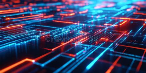 A High Tech Abstract Background Featuring A Luminous Digital Mesh Of Intersecting Neon Circuits