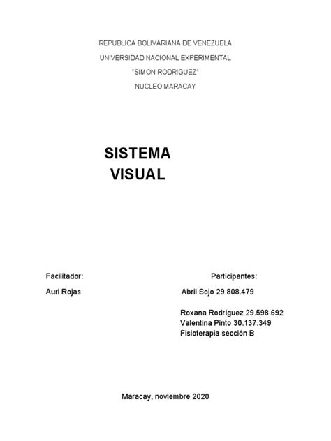El Sistema Visual Humano Pdf Ojo Humano Percepción Visual