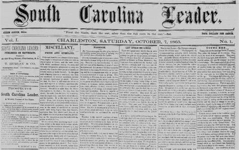 The South Carolina Leader Creating A Black Press In The Heart Of The Confederacy Life At War