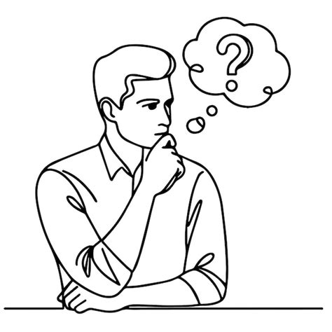 생각하는 사람들의 터 연속 라인 프리미엄 벡터
