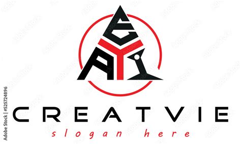 AEI Three Letter Creative Triangle Shape In Circle Logo Design Vector Template Typography Logo