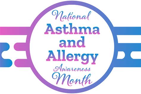 5월은 천식과 알레르기 인식의 달입니다 휴일 개념입니다 텍스트 비문이 있는 배경 배너 카드 포스터용 템플릿입니다 벡터 Eps10 그림입니다 5월에 대한 스톡 벡터 아트 및