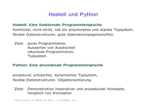 Haskell Und Python