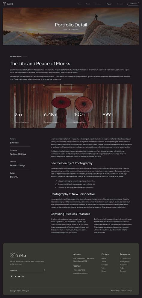 Sakka Photography Service And Portfolio Elementor Template Kit Wp Template Kits Ft Creative