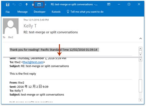 How To Split The Message Window In Outlook