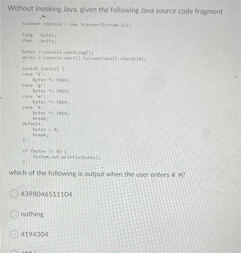 solved without invoking java given the following java