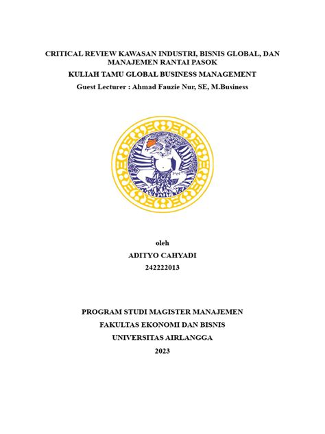 Critical Review Supply Chain Management Pdf