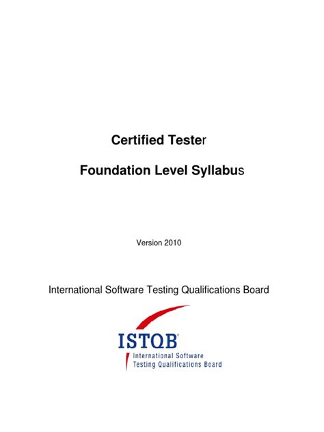 Iseb Istqb Foundation Syllabus Pdf Software Testing Software Bug