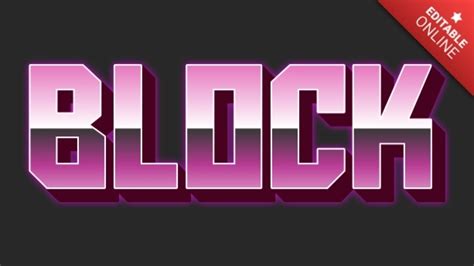 Block 80s Retro 3d Text Effect Generator