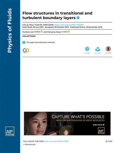 Pdf Flow Structures In Transitional And Turbulent Boundary Layers