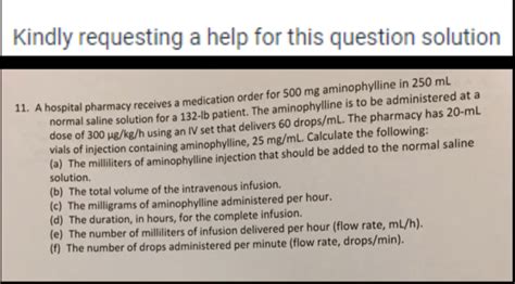 Intravenous Flow Rate Calculations Question From Viewer