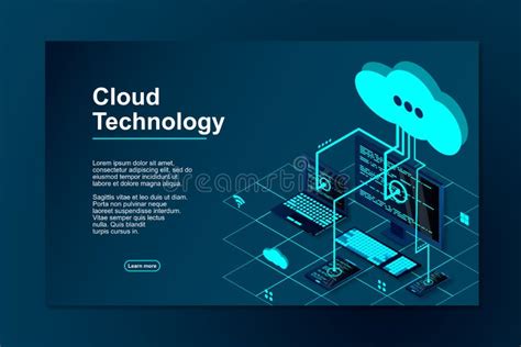 Vector 3d Isometric Illustration Network With Computer Laptop Tablet And Smartphone Cloud