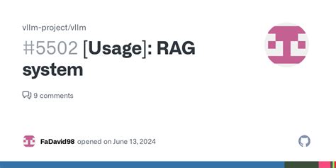 Usage Rag System · Issue 5502 · Vllm Projectvllm · Github