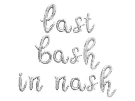 Last Bash In Nash Cursive Letter Balloon Banner Gold Rose Gold And Silver Bachelor And