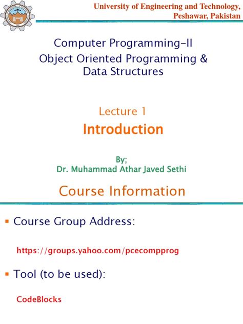 Computer Programming Ii Object Oriented Programming And Data Structures