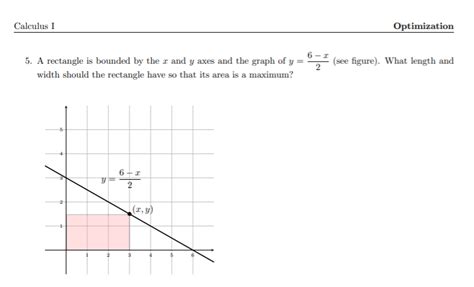 Solved Calculus I Optimization 6 1 5 A Rectangle Is Bounded Chegg Com