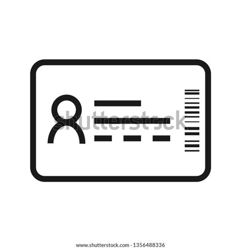 Id Card Icon Stroke Outline Style Stock Vector Royalty Free