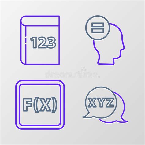 Set Line XYZ Coordinate System Function Mathematical Symbol Calculation And Book With Word